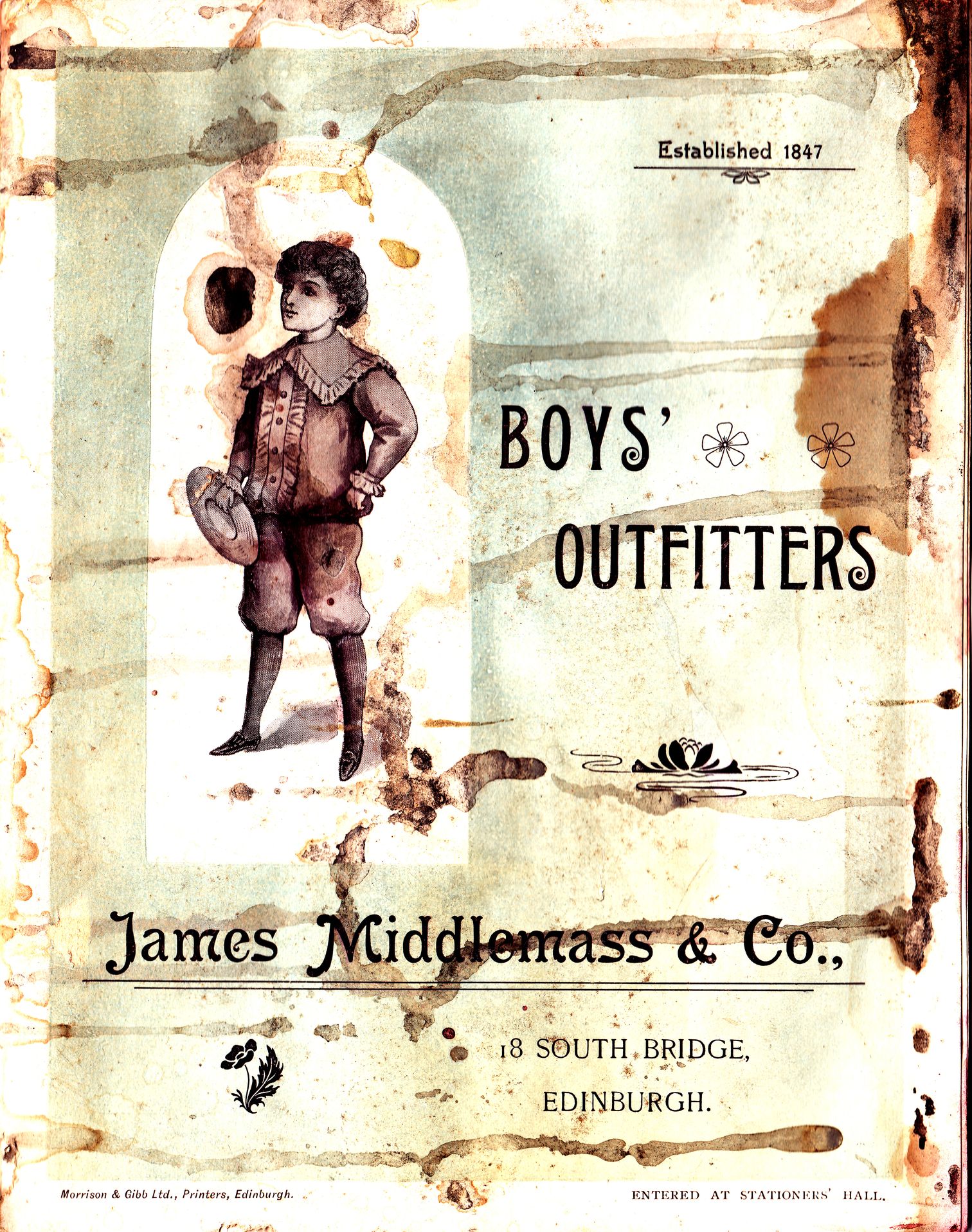 James Middlemass & Co — Boys’ Outfitters — found under the floorboards ...