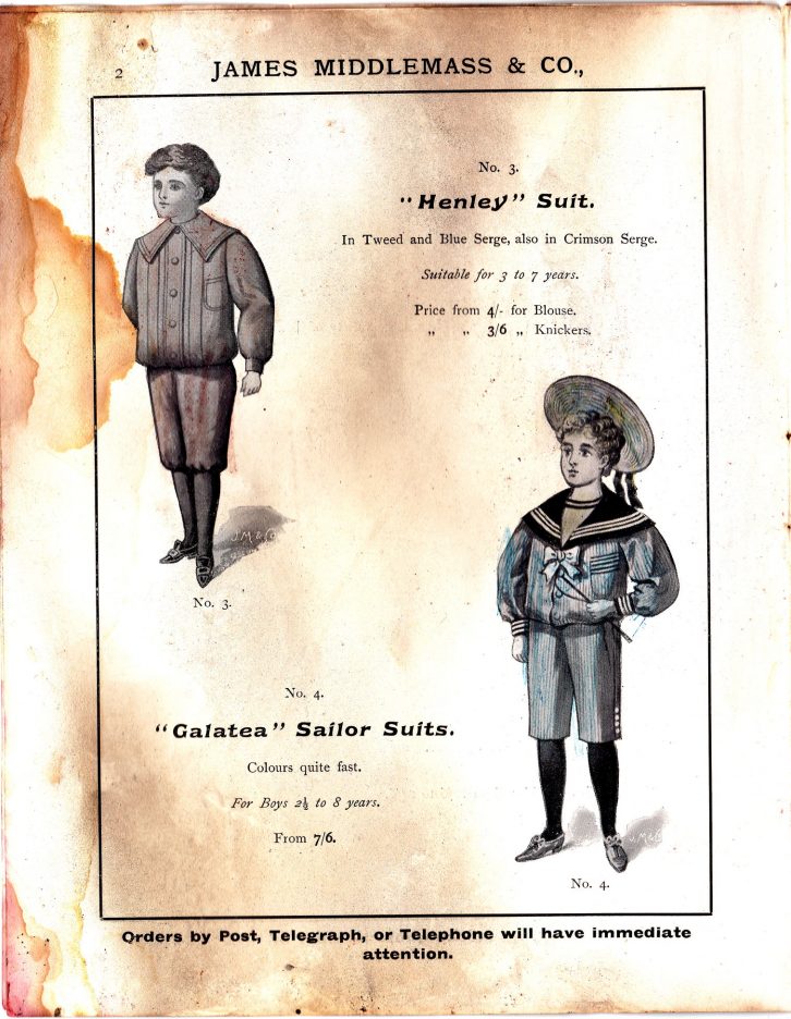 James Middlemass & Co — Boys’ Outfitters — found under the floorboards ...