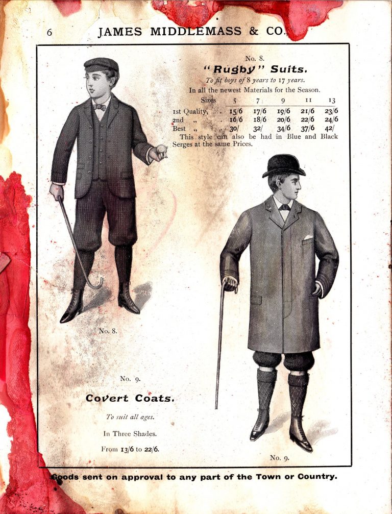 James Middlemass & Co — Boys’ Outfitters — found under the floorboards ...